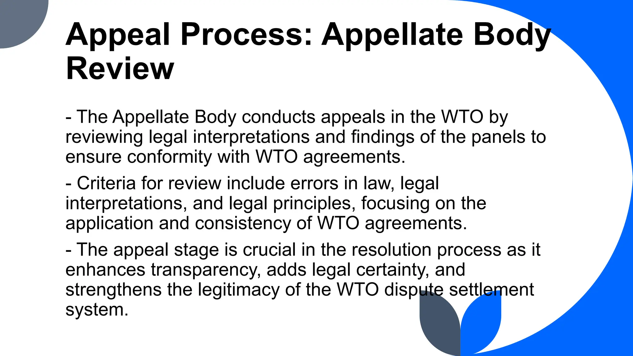 WTO Dispute Settlement Mechanism and process | PPTX