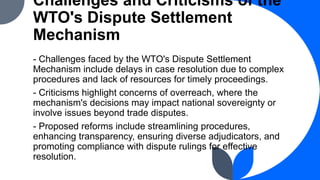 WTO Dispute Settlement Mechanism and process | PPTX