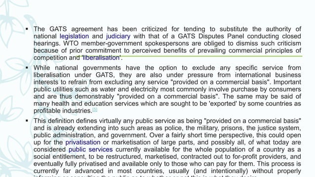 GENERAL AGREEMENT ON TRADE IN SERVICES | PPTX