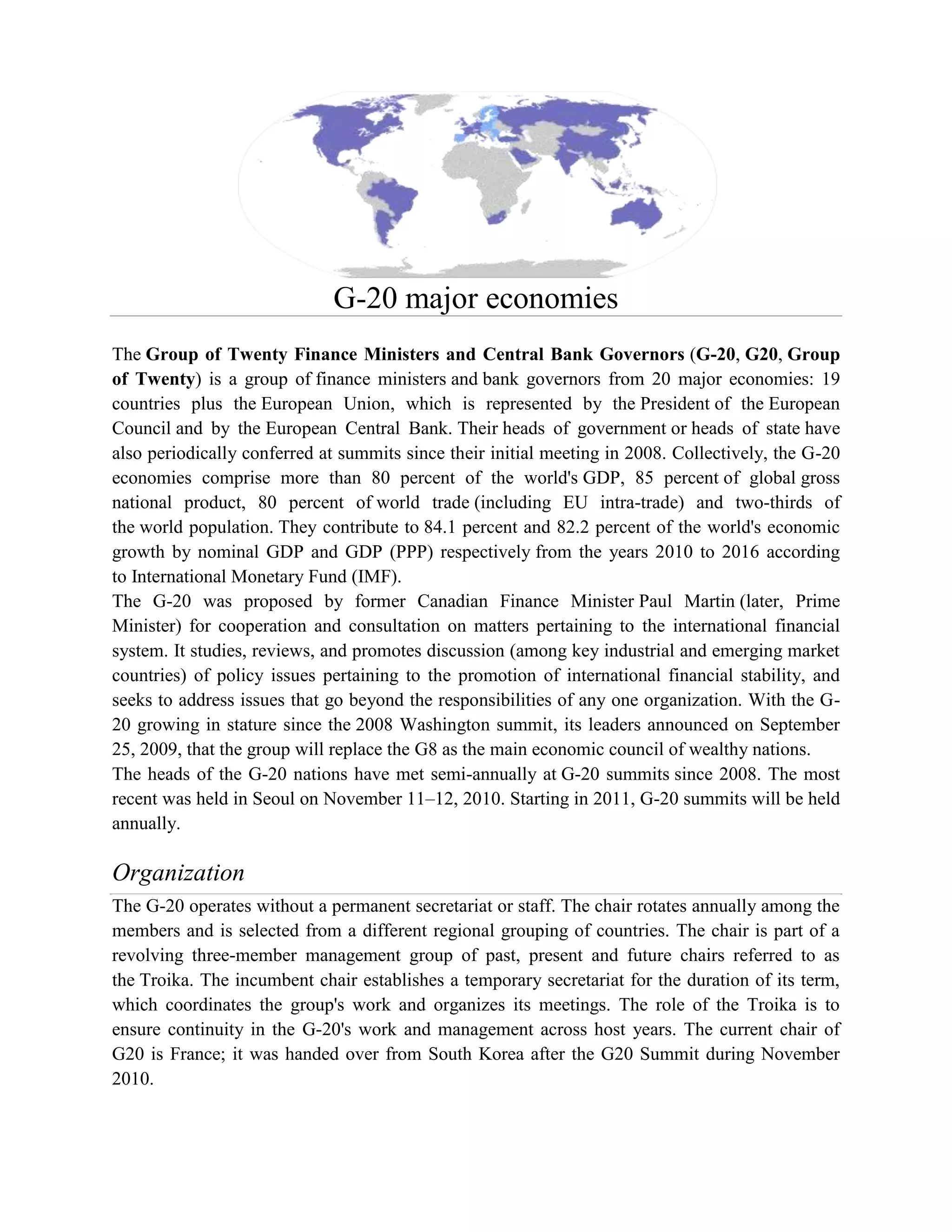 Wto, imf, wb, g 20 & brics | DOCX | Currencies | Economy
