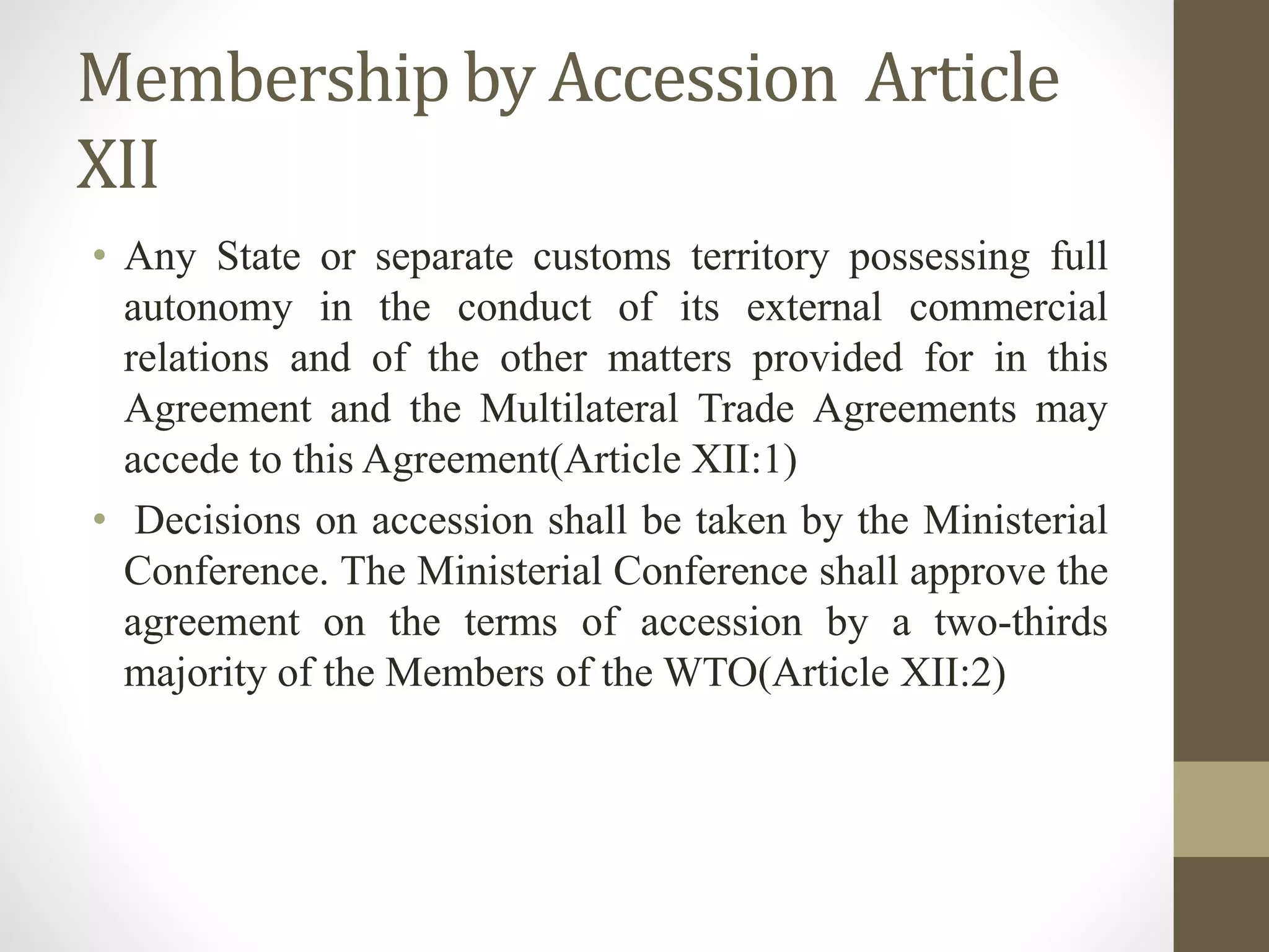 WTO Membership , Accession Process and Criticism | PPTX