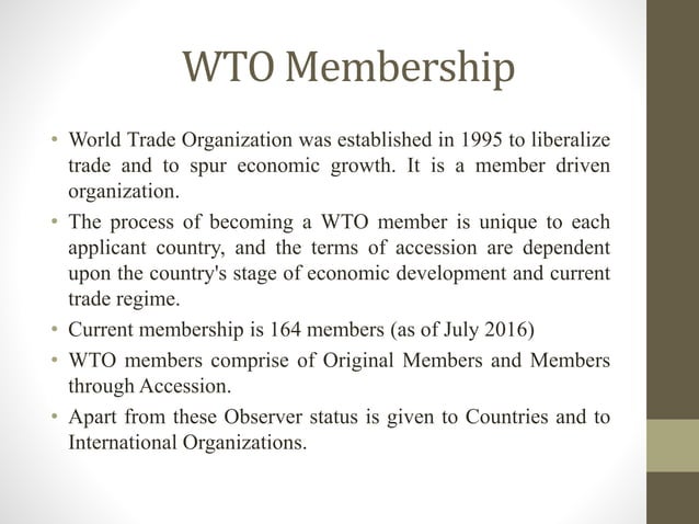 WTO Membership , Accession Process and Criticism | PPTX | Political ...