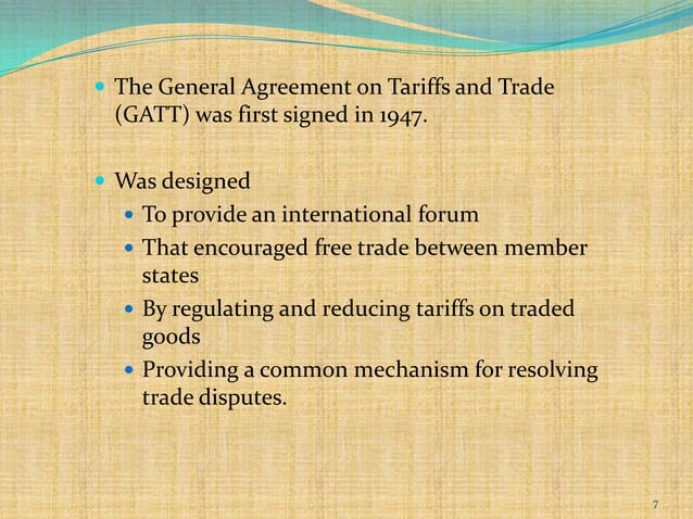 WTO and GATT | PPTX | Commodities | Economy