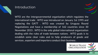 World Trade Organization Introduction | PPTX | Business | Business and ...