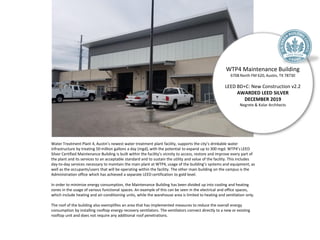 WTP4 Maintenance Building - LEED Report | PPT