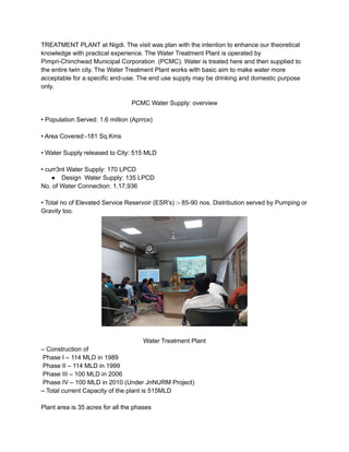 WTP Visit.PDF | Civil Engineering Industry | Industries