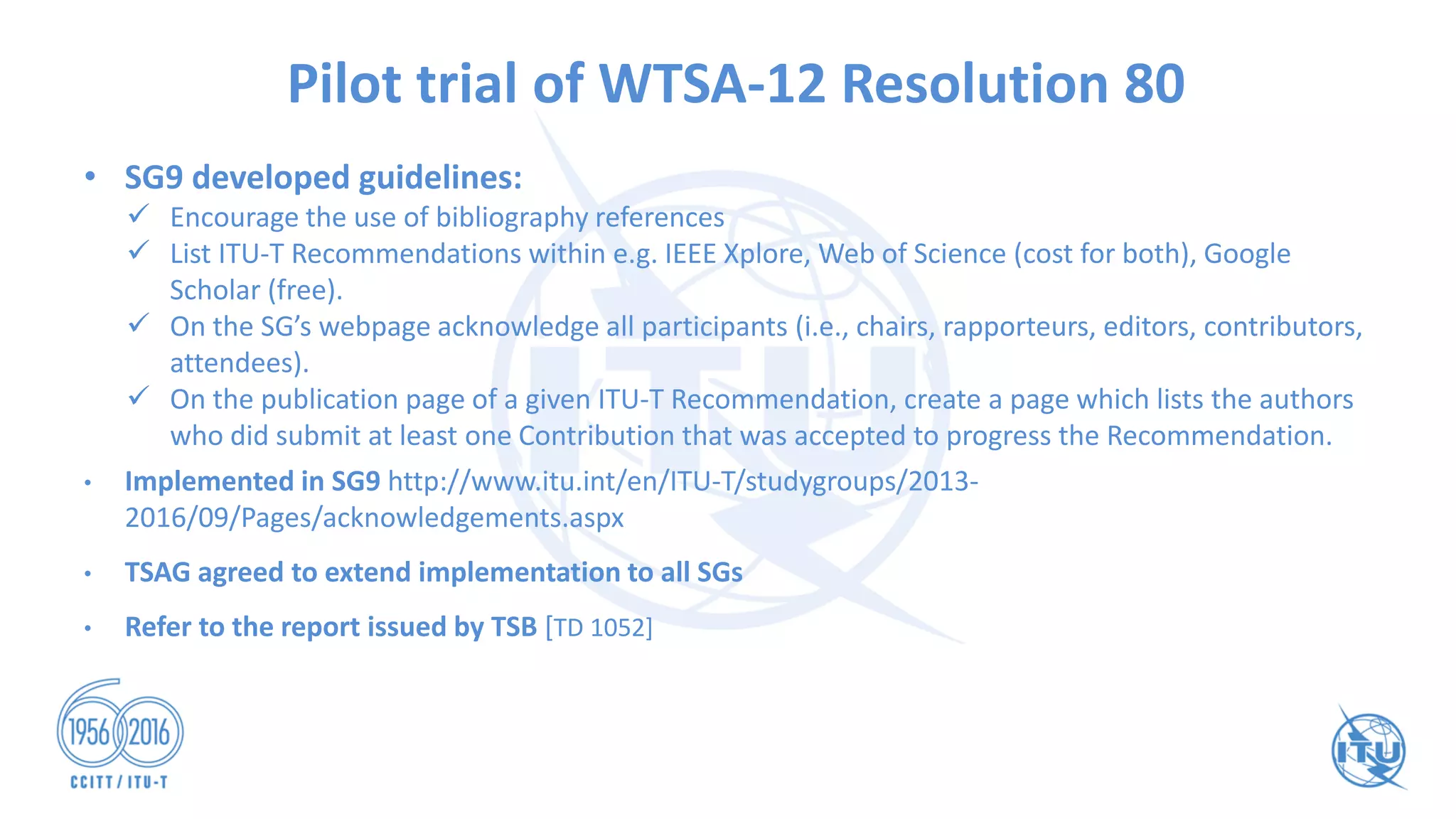 ITU-T Study Group 9 Introduction | PDF