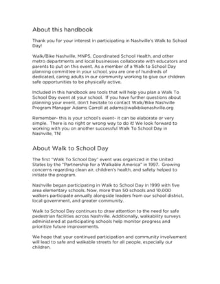 Walk to School Day Planning Guide | PDF | Education