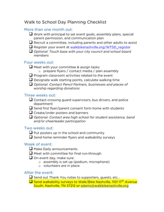 Walk to School Day Planning Guide | PDF | Education