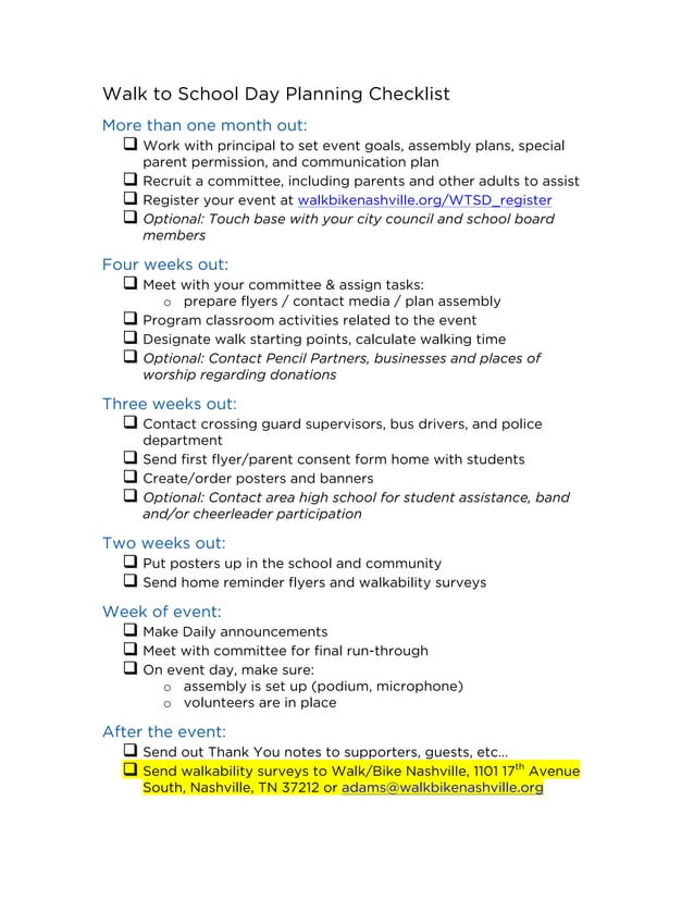 Walk to School Day Planning Guide | PDF | Education