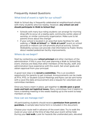 Walk to School Day Planning Guide | PDF | Education