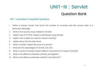 WEB TECHNOLOGIES Servlet | PDF