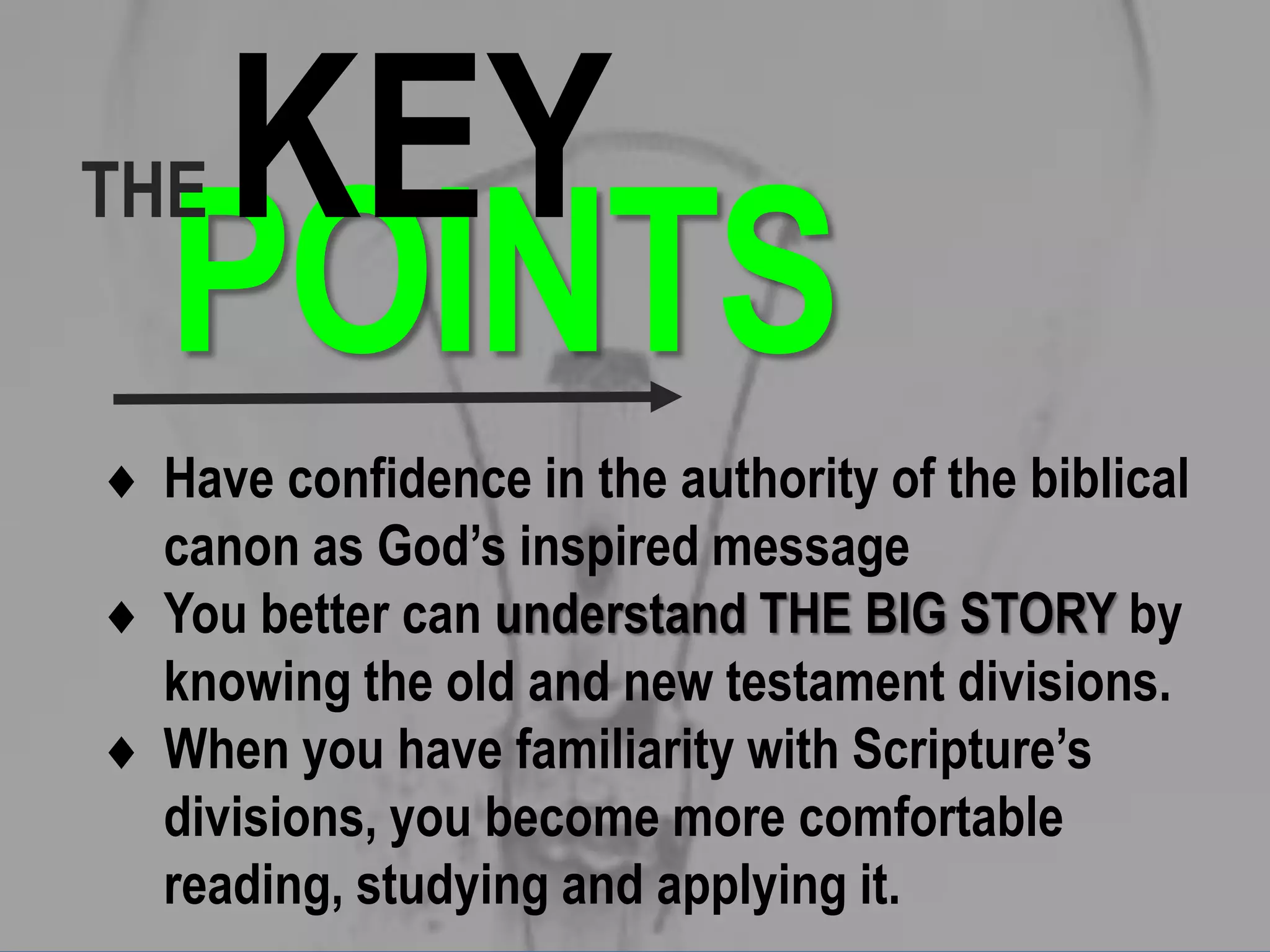 Divisions of the Old and New Testaments (All Nations Leadership ...