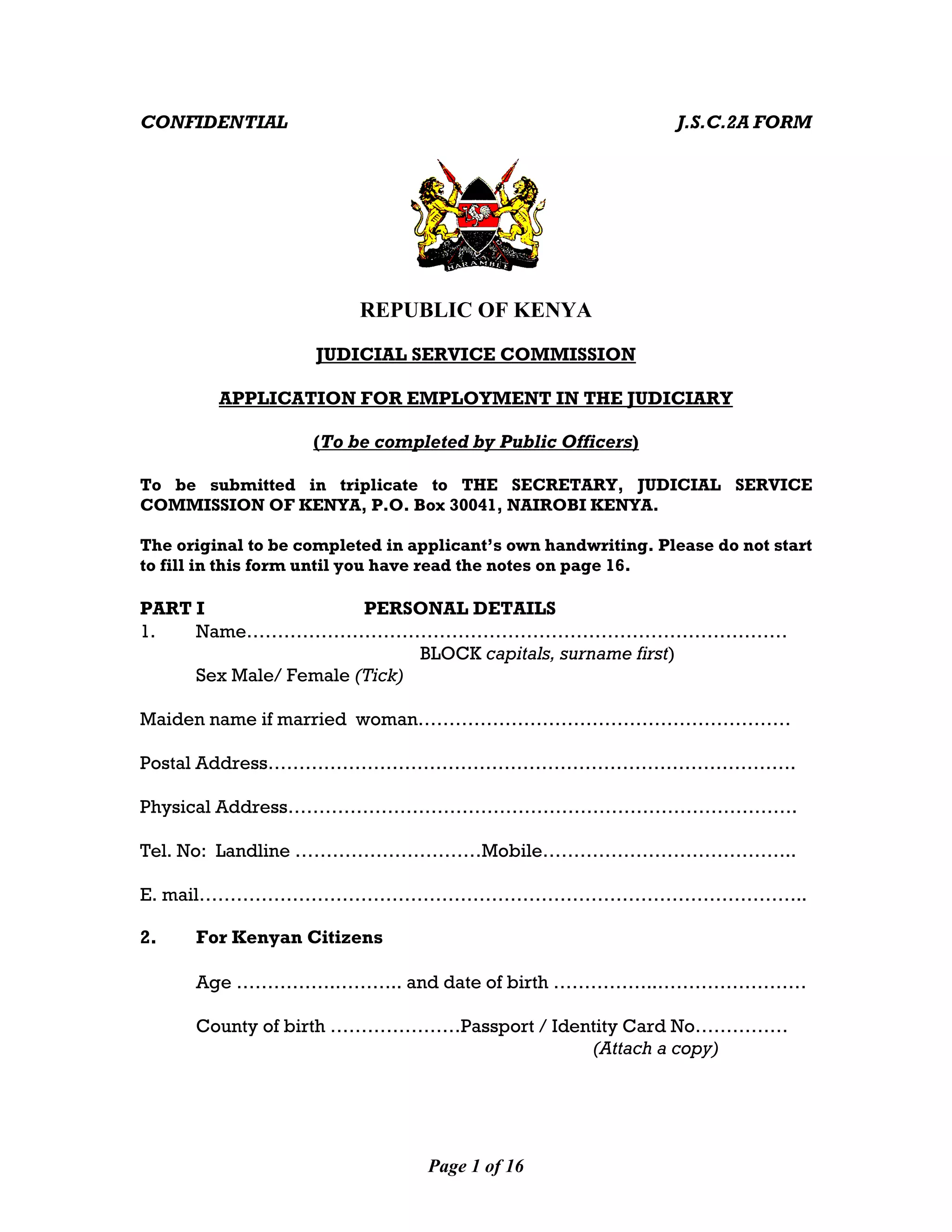 Jsc 2 a application for employment form public officers | PDF