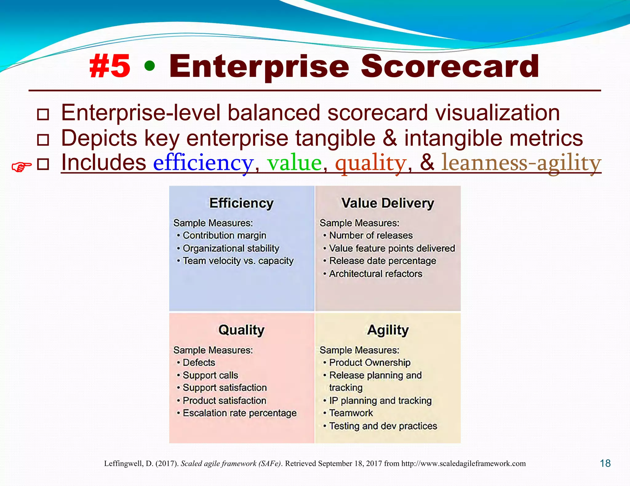 Scaled Agile Framework (SAFe) 4.5 Metrics | PDF