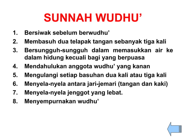 Presentasi PowerPoint Materi Thoharoh yaitu Wudhu | PPT