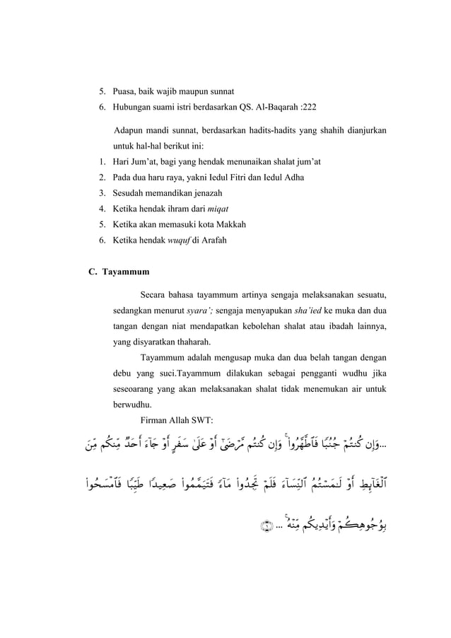 Wudhu, mandi, tayammum | PDF