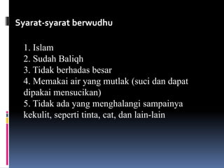 Wudhu, tayamum, dan mandi besar ( | PPTX