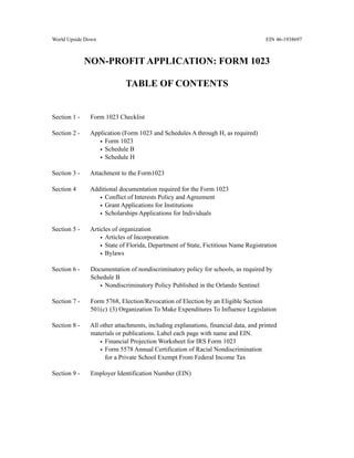 501 C 3 Document Form