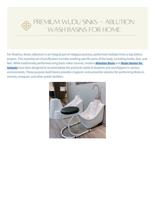 Premium Wudu Sinks - Ablution Wash Basins for Home | PDF | Bath and ...