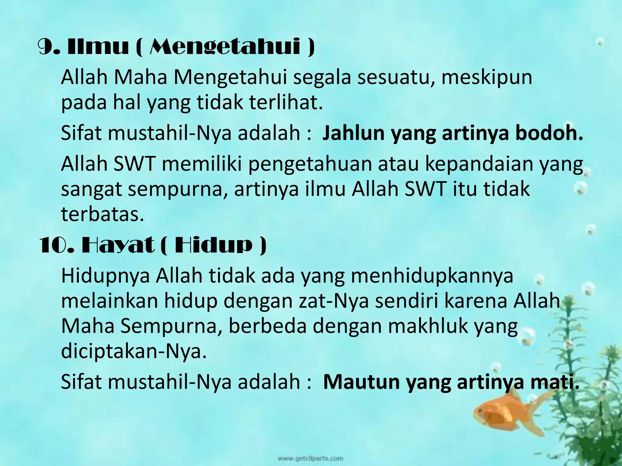 Wujud Allah swt beserta sifat-sifatnya | PPTX