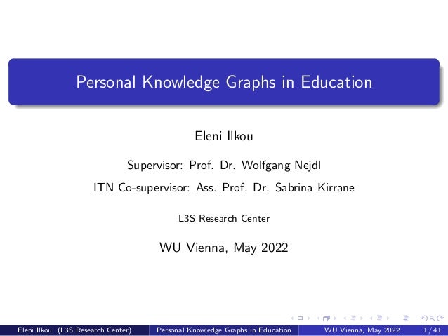 Personal Knowledge Graphs in Education | PDF