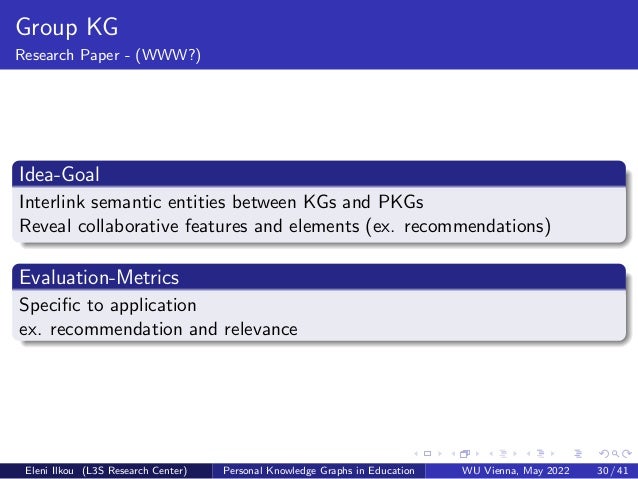 Personal Knowledge Graphs in Education | PDF