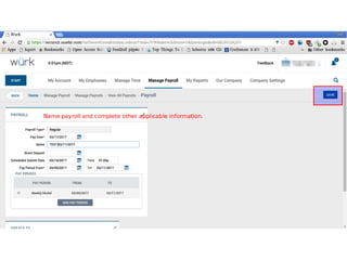 Run a Payroll Using WURK | ODP | Business and Finance
