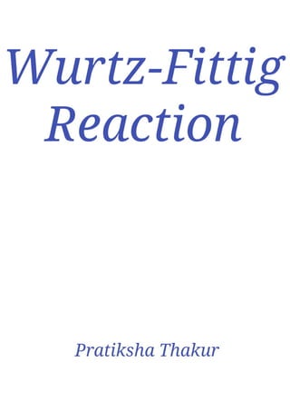 Wurtz - Fittig Reaction | PDF