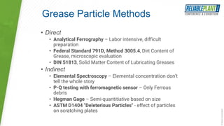 ReliablePlant 2018- Rich Wurzbach presentation on grease cleanliness | PPT