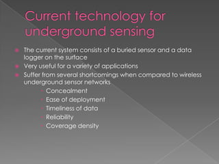 Wireless underground sensor networks | PPTX
