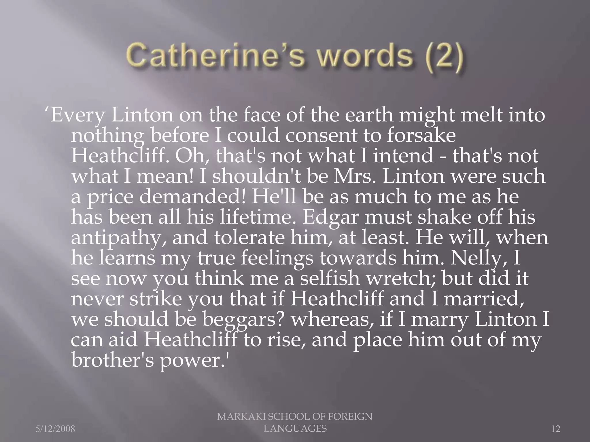 Wuthering Heights, an FCE lesson | PPT