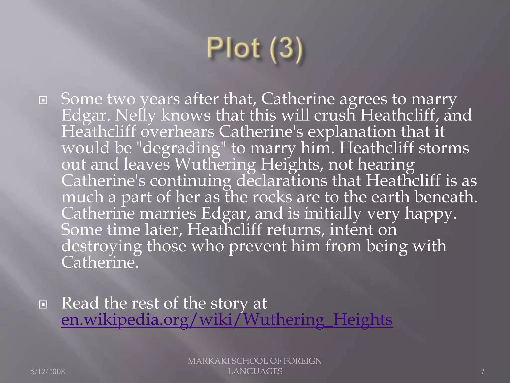 Wuthering Heights, an FCE lesson | PPT