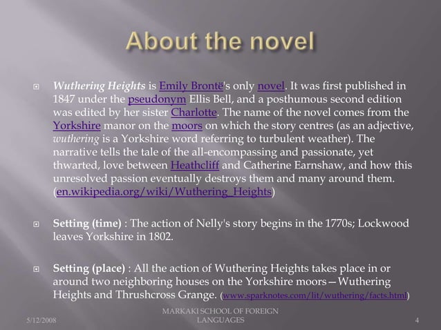 Wuthering Heights, an FCE lesson | PPT