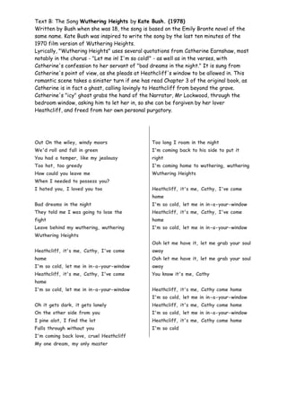 Wuthering heights kate bush | DOCX