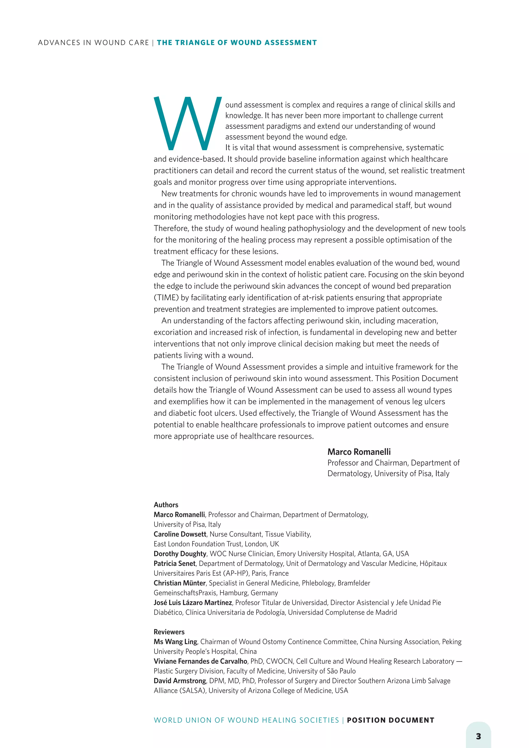 ADVANCES IN WOUND CARE: THE TRIANGLE OF WOUND ASSESSMENT | PDF