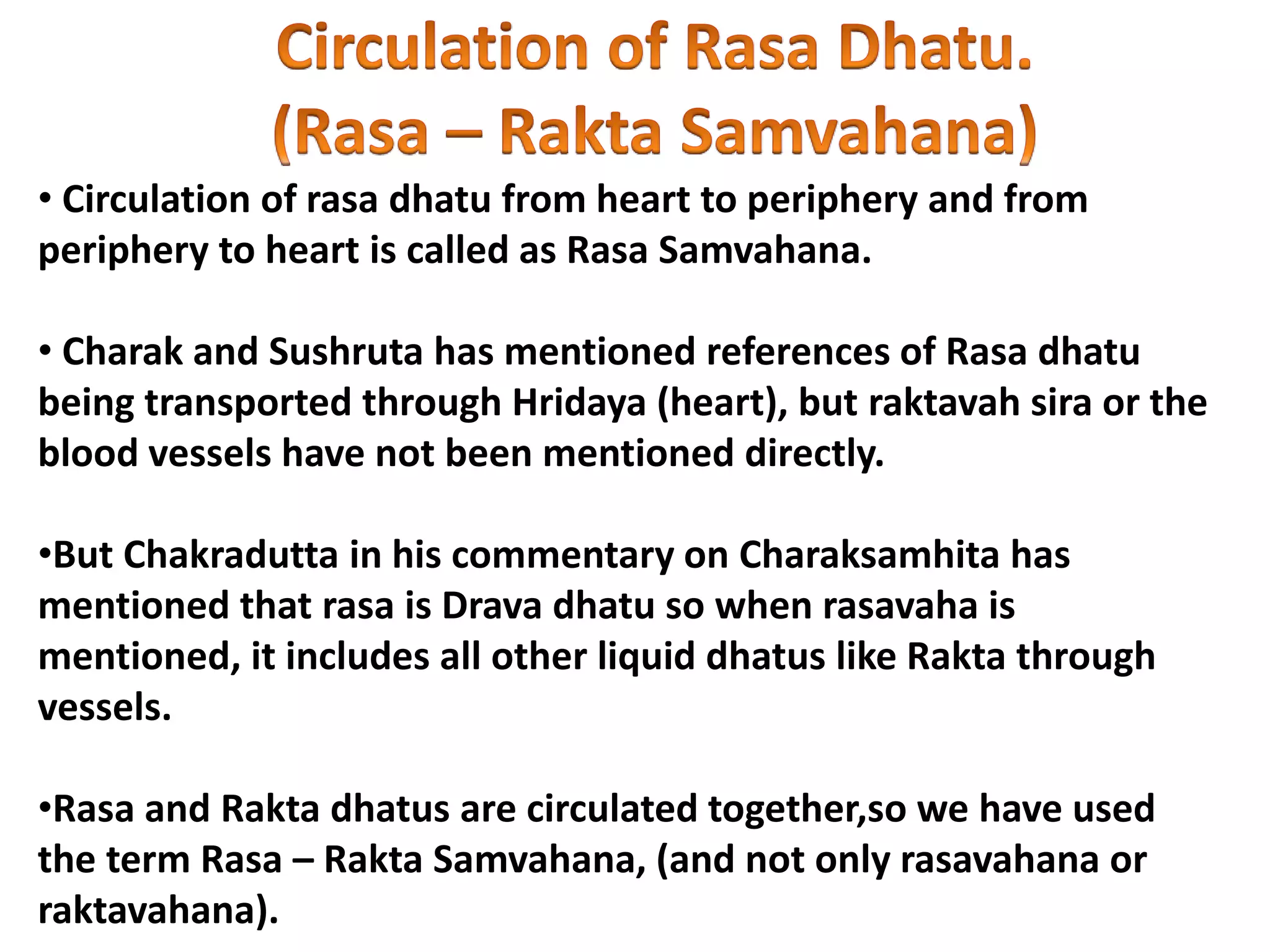 Concept of Rasa Dhatu in Ayurved | PPTX