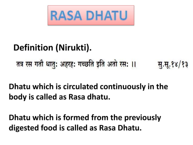 Concept of Rasa Dhatu in Ayurved | PPTX | Heart and Cardiovascular ...