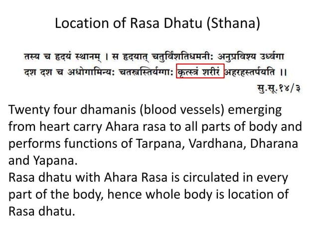 Concept of Rasa Dhatu in Ayurved | PPTX | Heart and Cardiovascular ...
