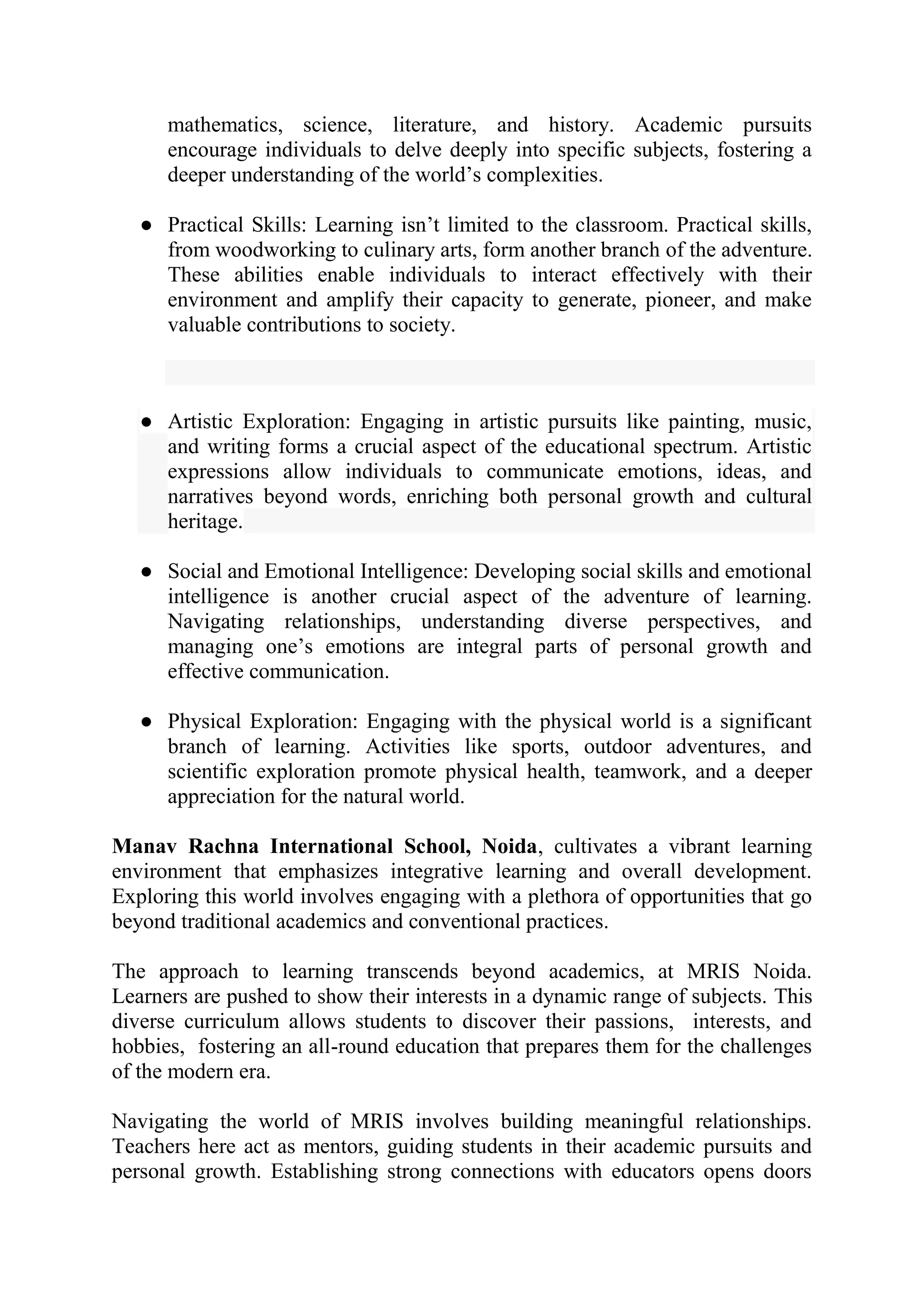 Manav Rachna International School Noida | DOCX