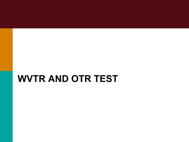Wvtr and otr | PPTX | Chemistry | Science