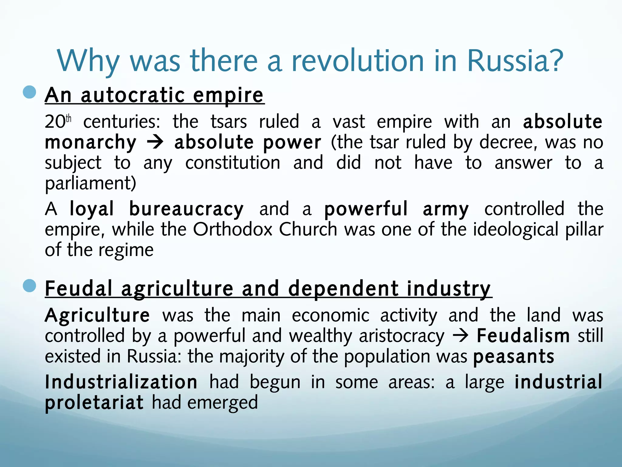 First World War and Russian Revolution | PPS