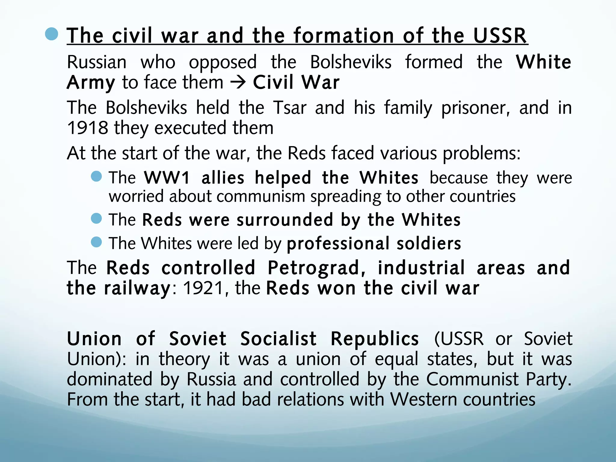First World War and Russian Revolution | PPS