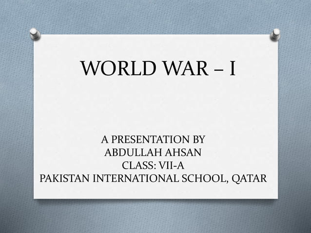 World War 1 | PPT