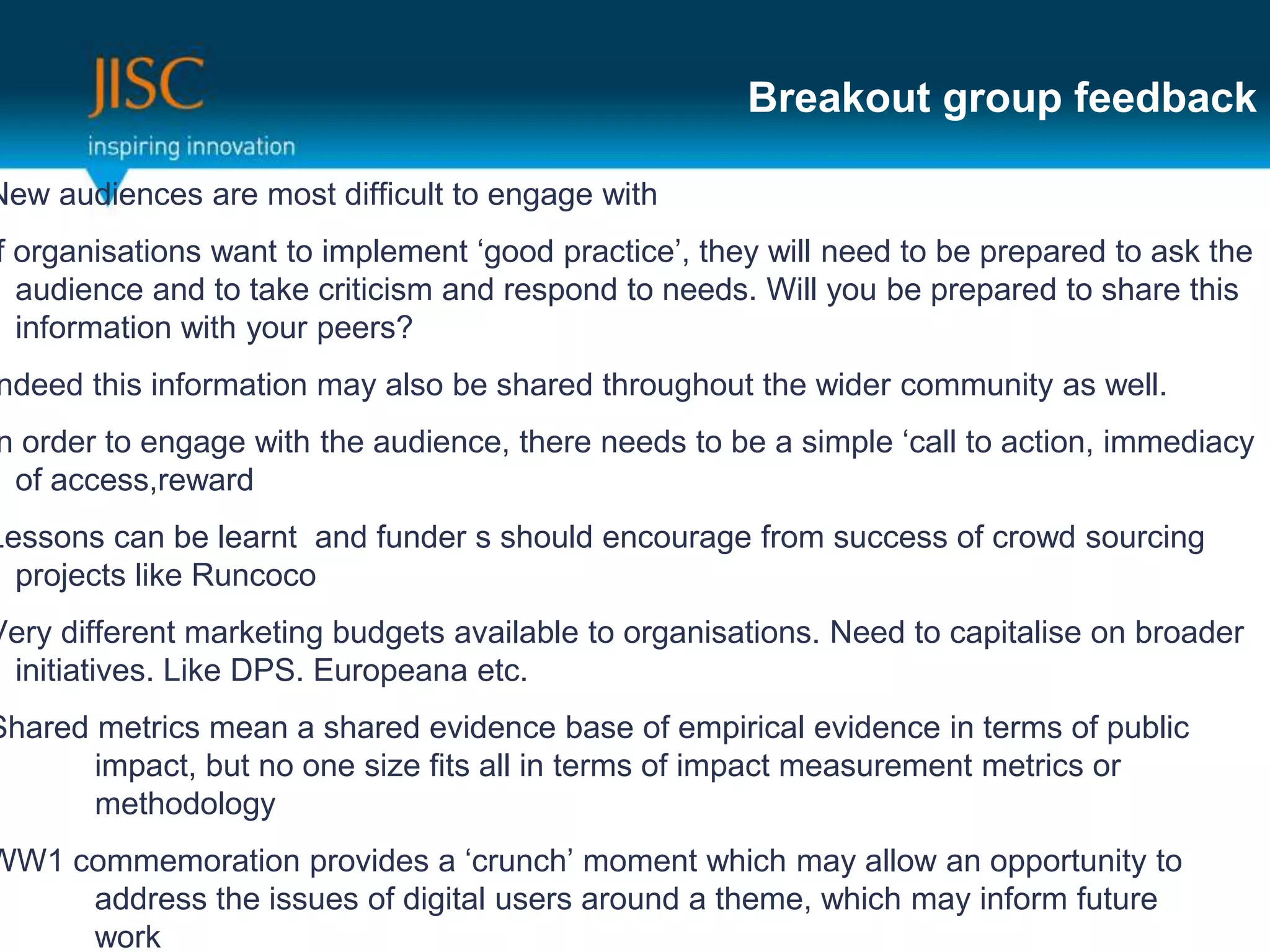 Catherine Grout/ Sarah Fahmy- JISC | PPT