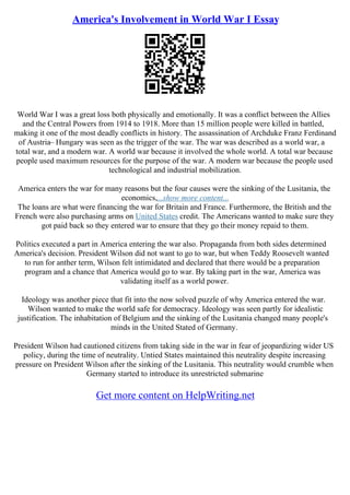 Ww1 Essay Questions | PDF