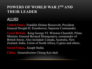 Presentation on World war 2nd | PPTX | Death, Injury, or Military ...