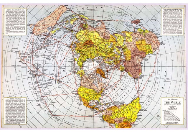 1945 Air Map of the World | PDF | Geography | Science