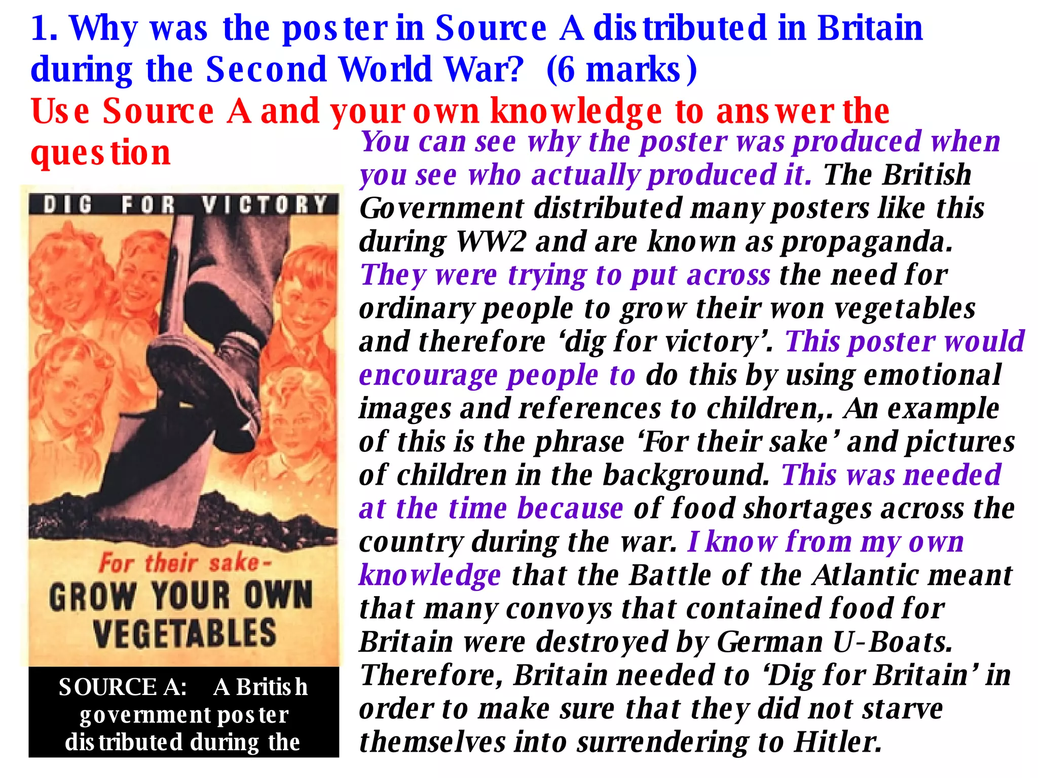 WW2 exam question Paper 1 | PPT