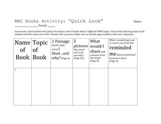Ww2 books activity | DOCX